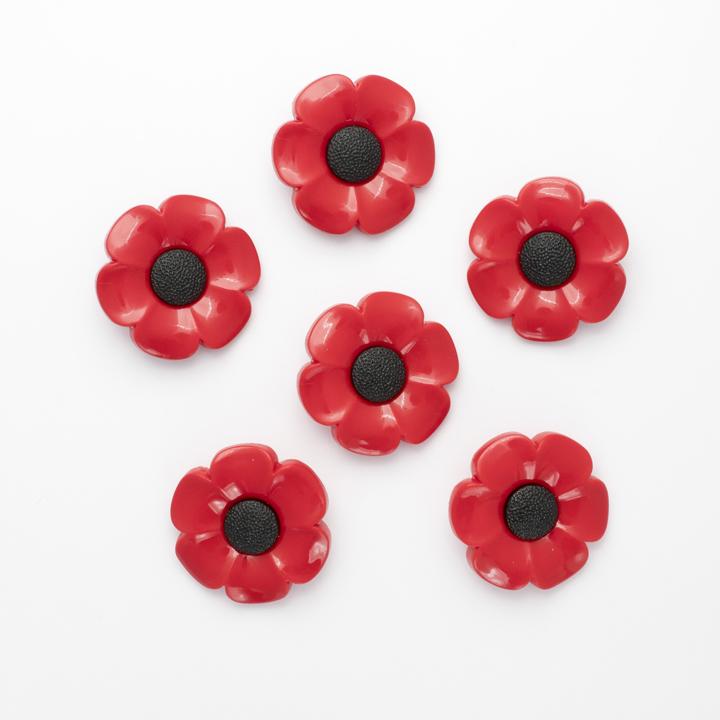 Poppy Buttons Large - 40mm — Zee Fashions and Fabrics